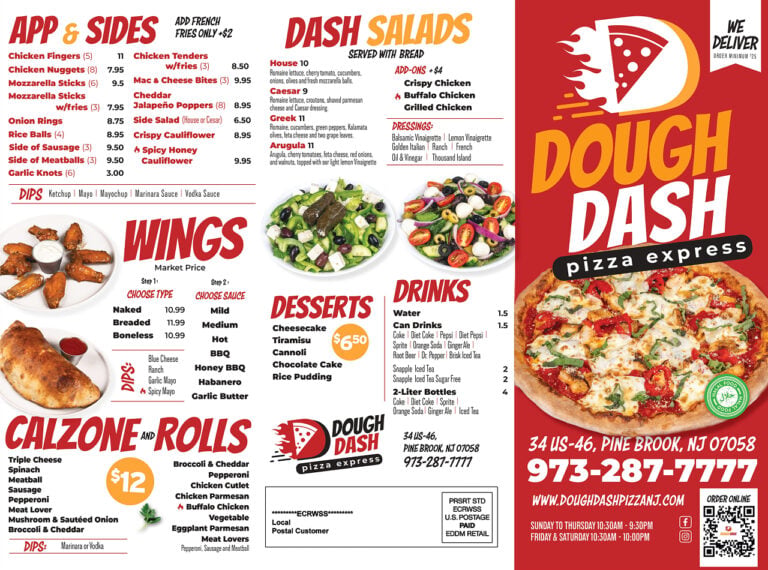 Menu | Best Pizza and Halal Catering in Pine Brook NJ - Dough Dash Pizza